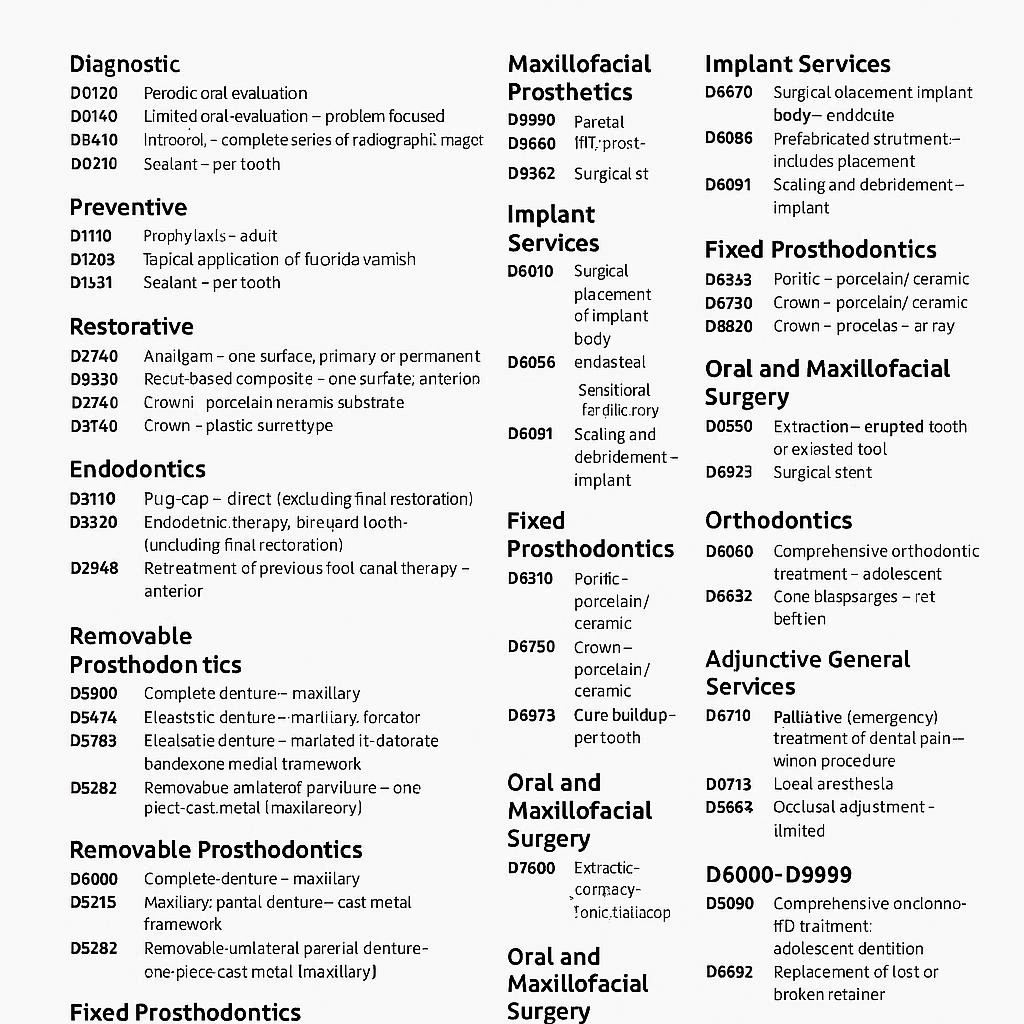 The Essential Guide to the CDA Dental Procedure Code List - wmwtl