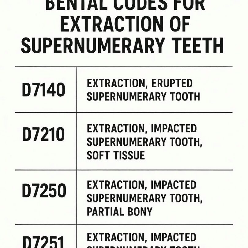 Dental Codes for Extraction of Supernumerary Teeth - wmwtl