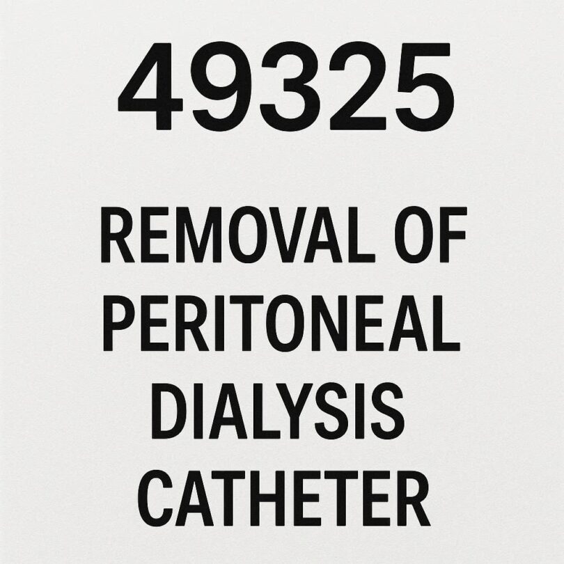 CPT Code for Removal of Peritoneal Dialysis Catheter - wmwtl