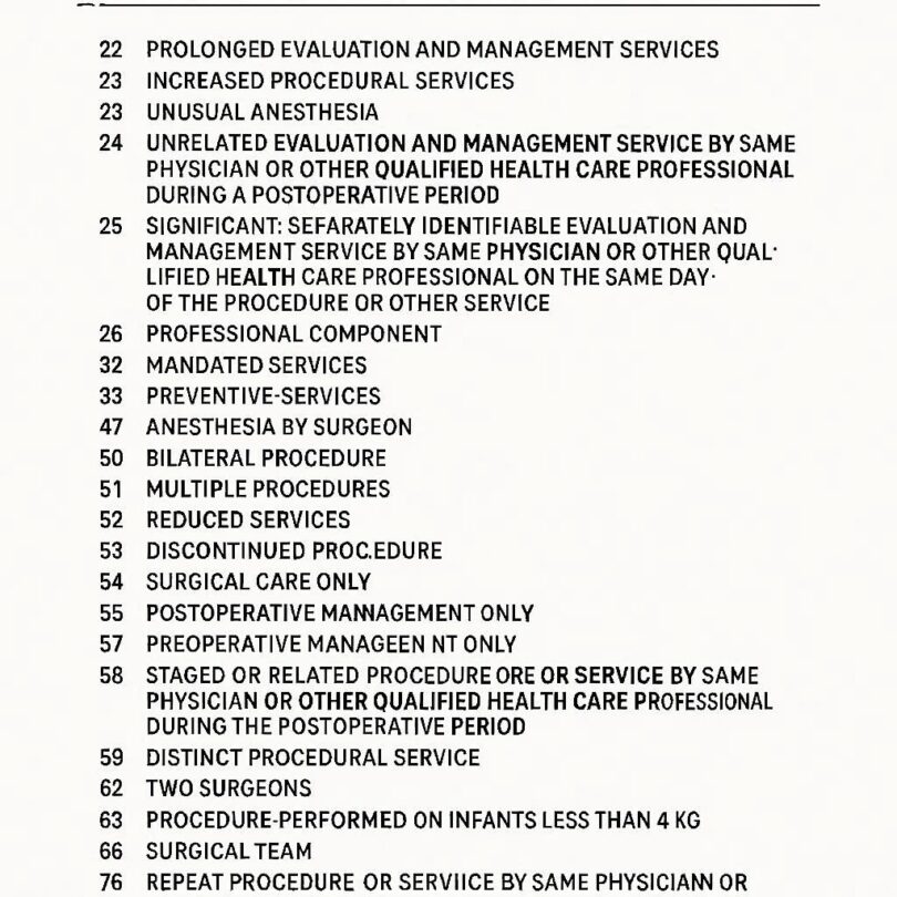 CPT Modifier Code List: A Practical Guide for Medical Billers and ...