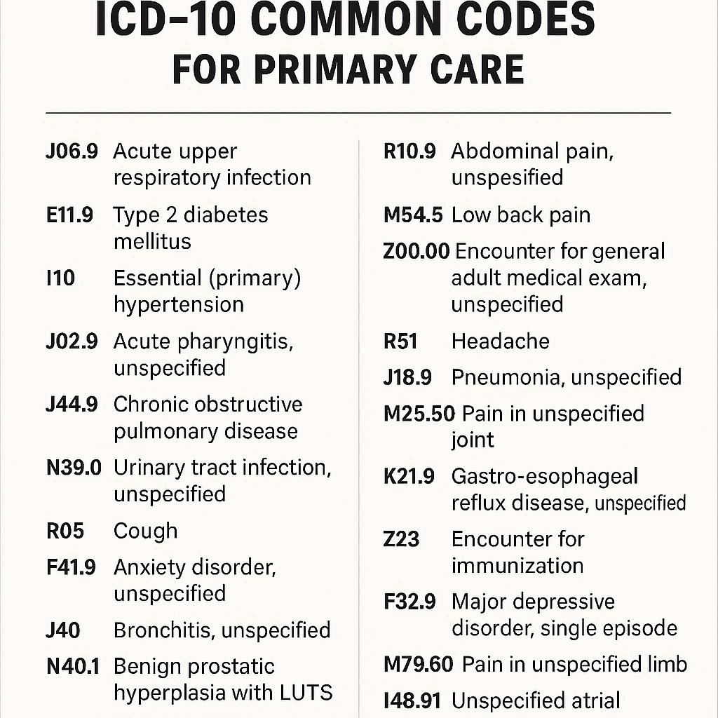 ICD 10 Common Codes List for Primary Care: A Practical Guide for 2026 ...